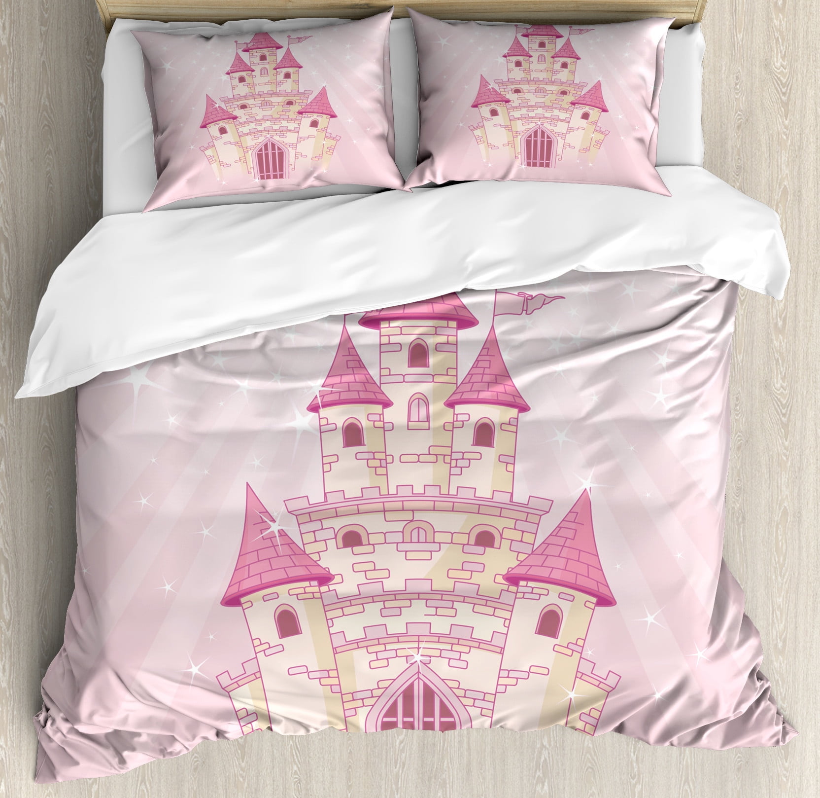 Castle Duvet Cover Set, Wonder Tale Cartoon Fortress Palace Cartoon Fun ...