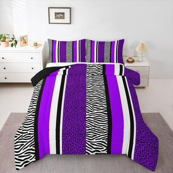 Castle Fairy Abstract Animal Print Full Size Comforter Sets,Zebra ...