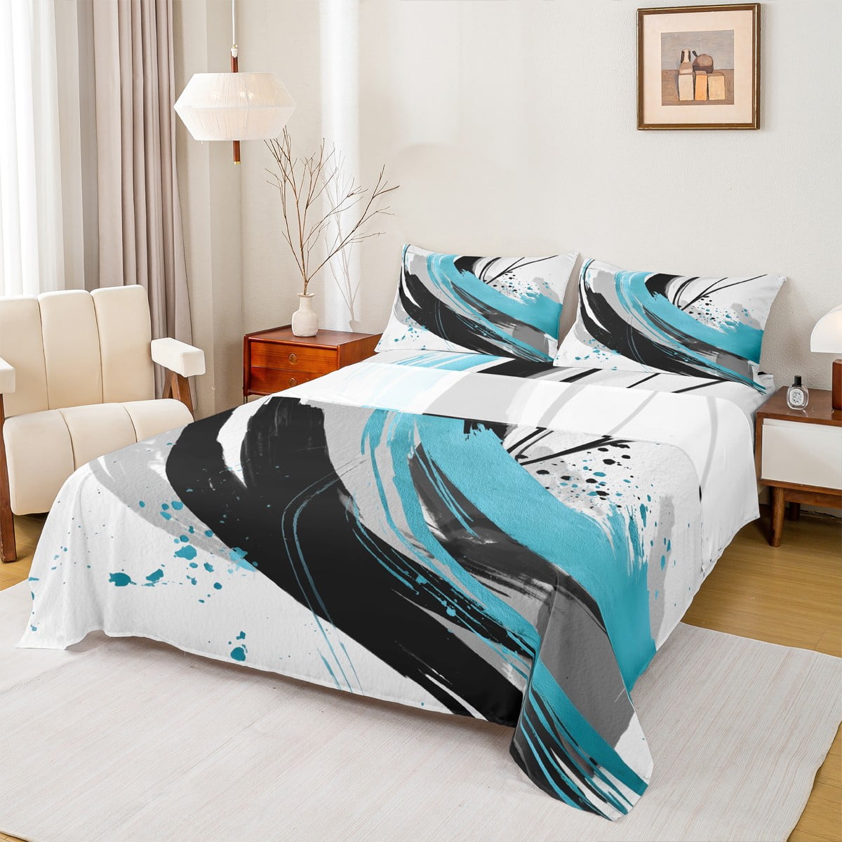 Castle Fairy Abstract Artwork 4pcs Bed Sheets,Oil Painting King Sheets ...