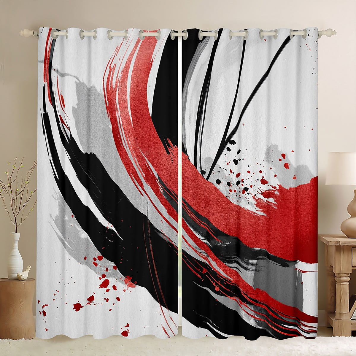 Castle Fairy Abstract Artwork Curtains and Drapes,Oil Painting Black ...