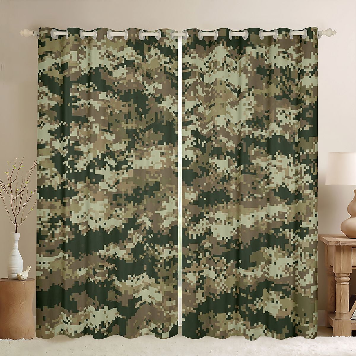 Castle Fairy Abstract Camouflage Curtains Pack of 2 (42x84 Each) for ...
