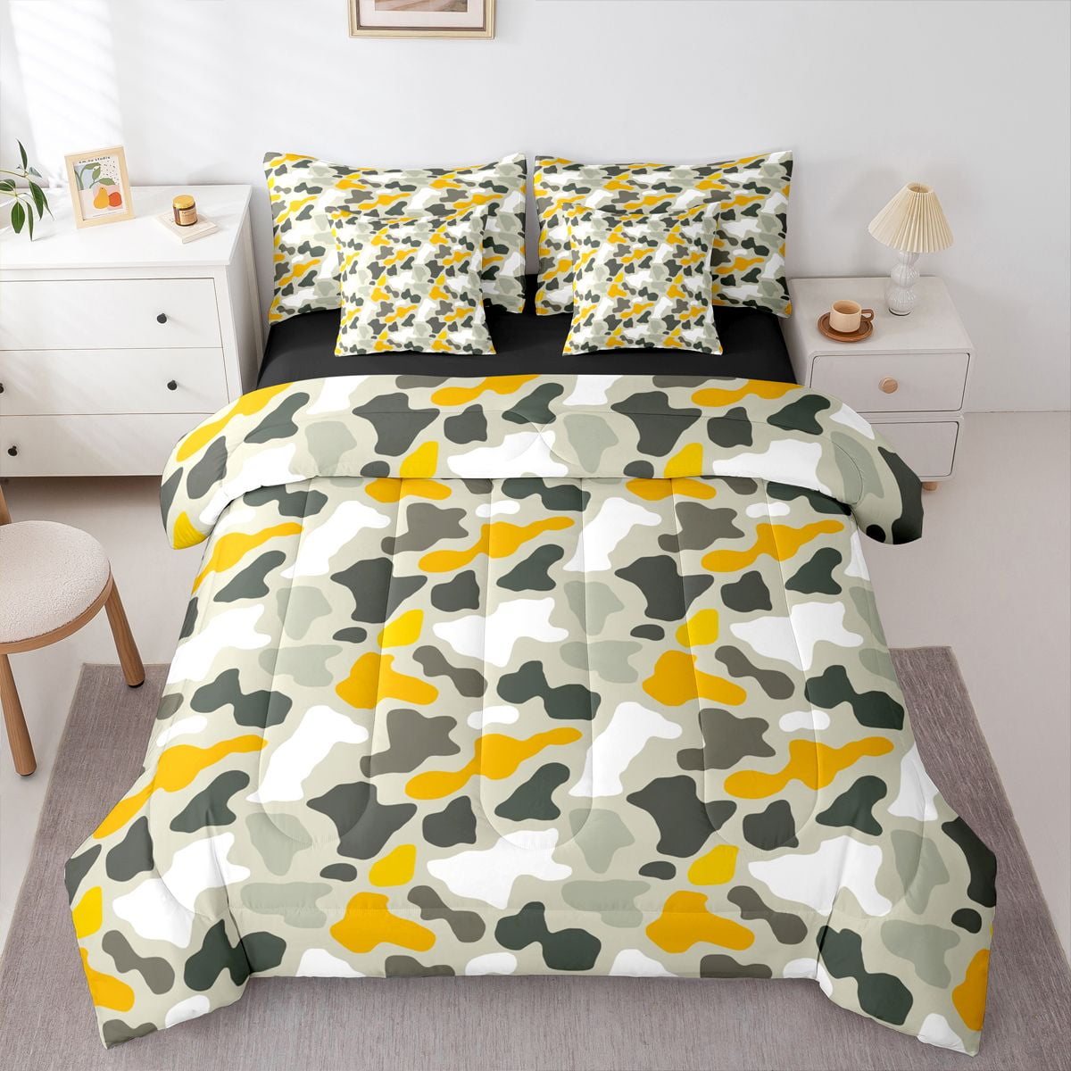 Castle Fairy Abstract Camouflage Twin Bedding Sets 7-Piece for Boys ...