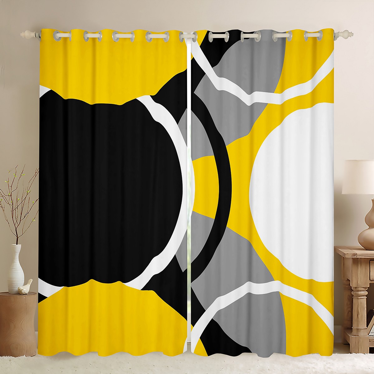 Castle Fairy Abstract Circle Stripes Boy Girl Blackout Curtains Set of ...