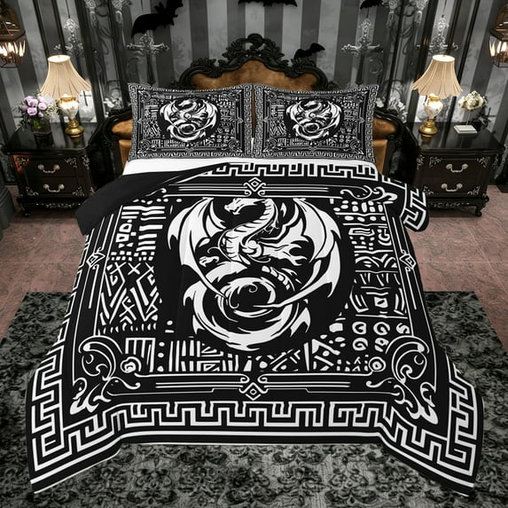 Castle Fairy Abstract Dragon Queen Comforter Set,Hippie Tribal Bedding ...