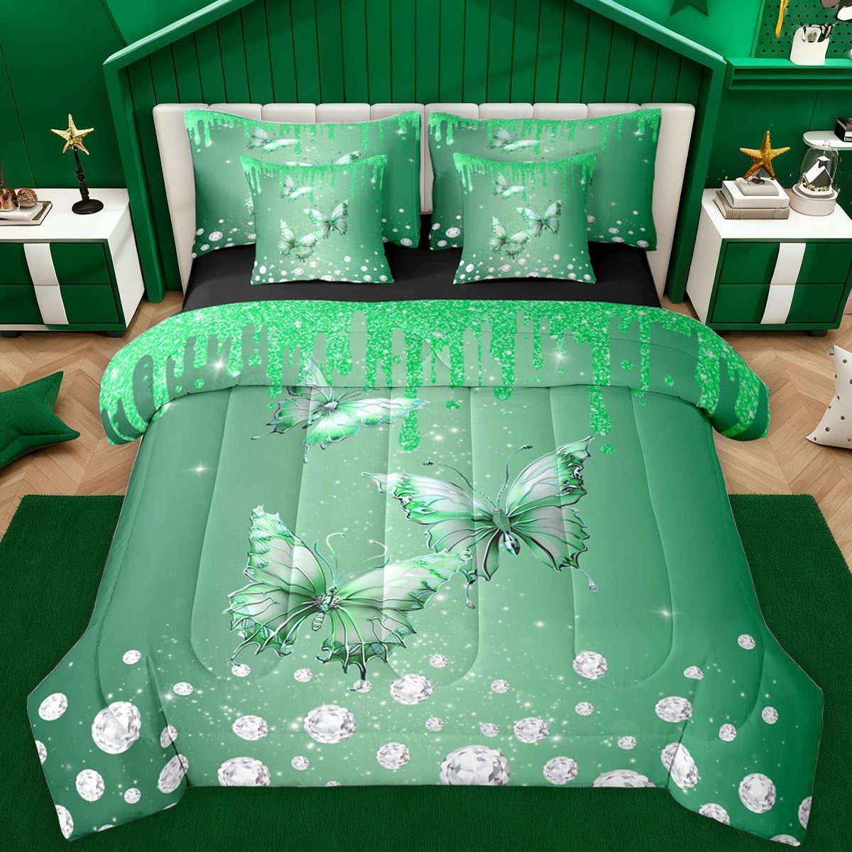 Castle Fairy Abstract Flying Butterflies Bedding Comforter Set 7 Pieces ...