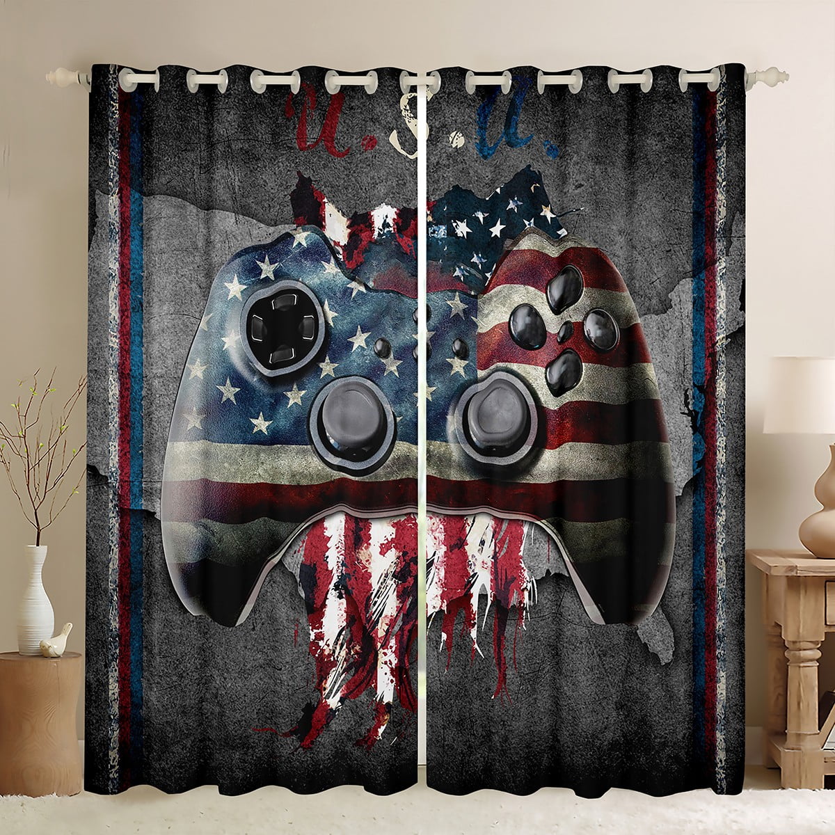 Castle Fairy Abstract Gamer Curtains Pack of 2 (42x84 Each) for Female ...