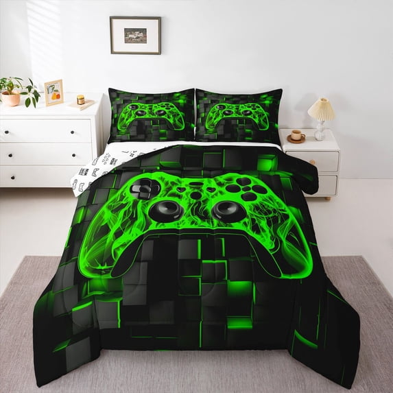 Castle Fairy Abstract Gamer Twin Comforter Sets,Geometric Futuristic ...