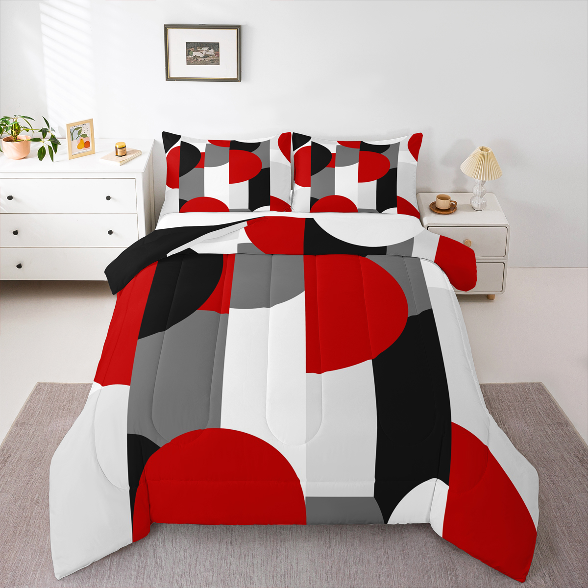 Castle Fairy Abstract Geometric Black Grey Red Vintage Aesthetic 3 ...