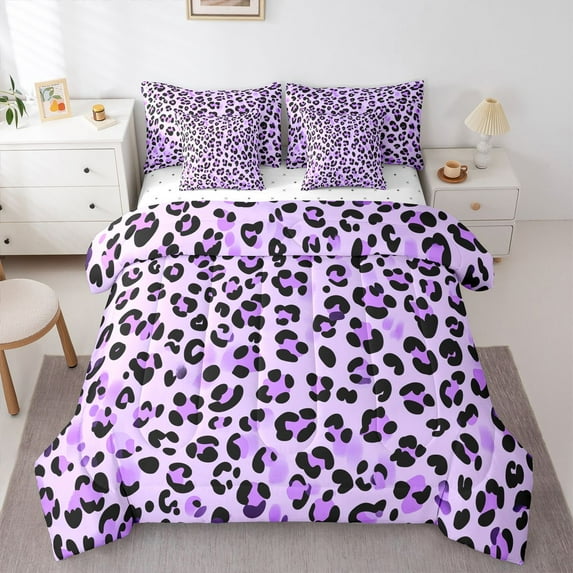 Castle Fairy Abstract Leopard Print Bedding Comforter Set,Cheetah Print ...