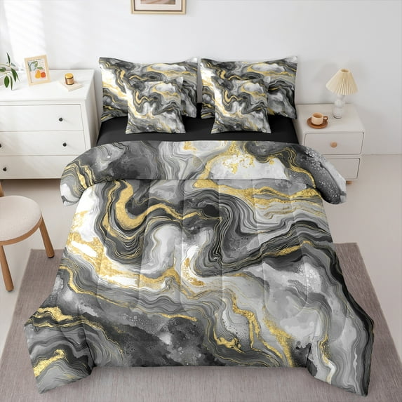 Castle Fairy Abstract Marble 7Pcs Bedding Comforter Set for Boys Girls Children,Gradient ...
