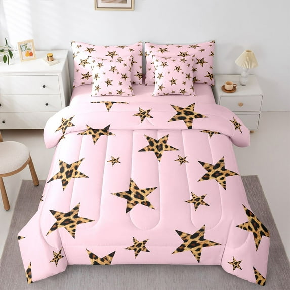Castle Fairy Abstract Stars Print Twin Bedding Sets,Cheetah Print ...
