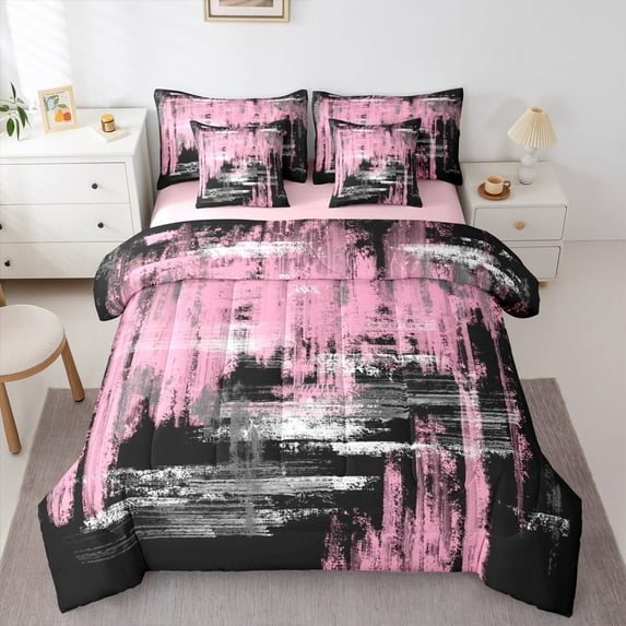 Castle Fairy Abstract Watercolor Bedding Comforter Set,Mid Century ...