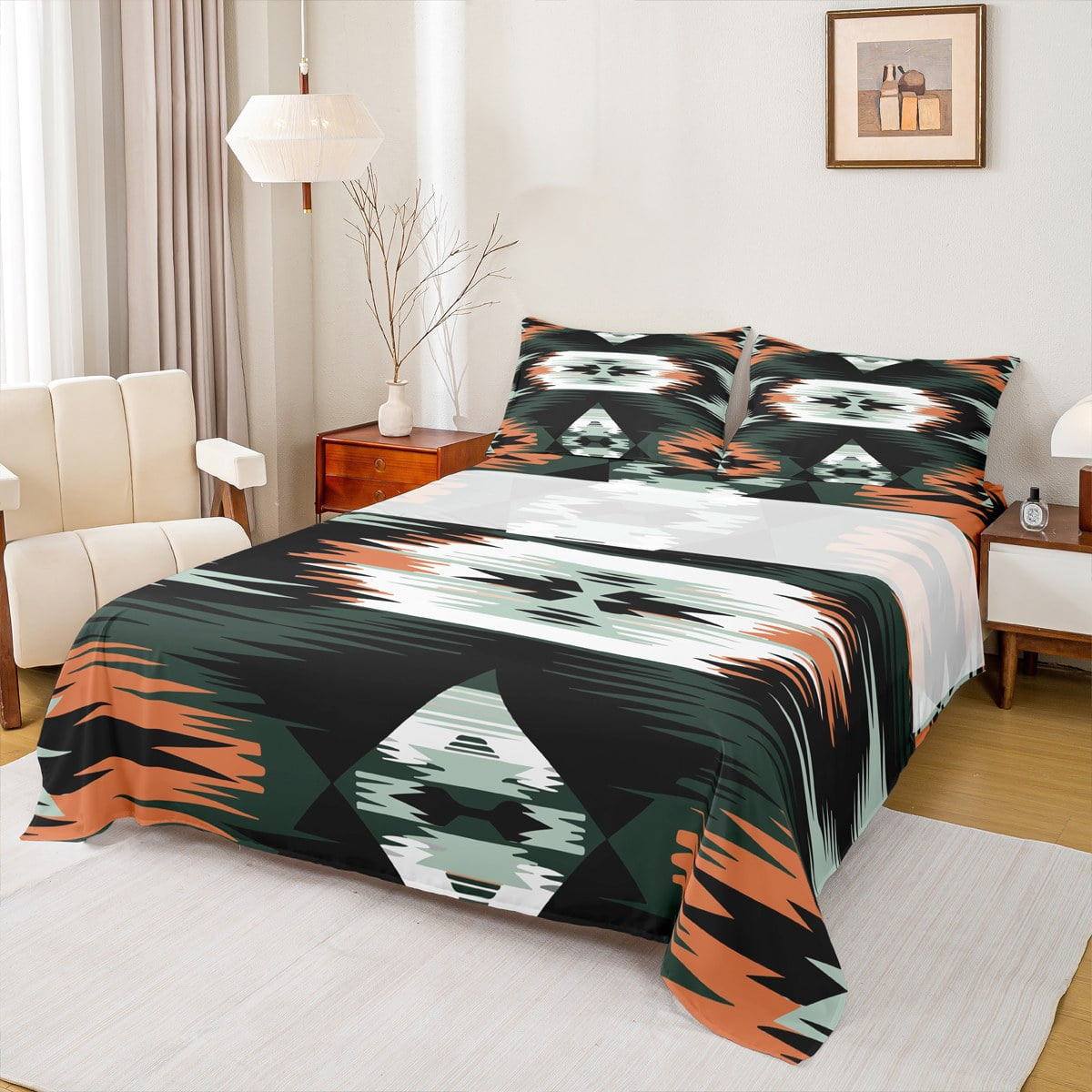 Castle Fairy Adults Boho Aztec Bed Sheets,Hippie Tribal Geometric King ...