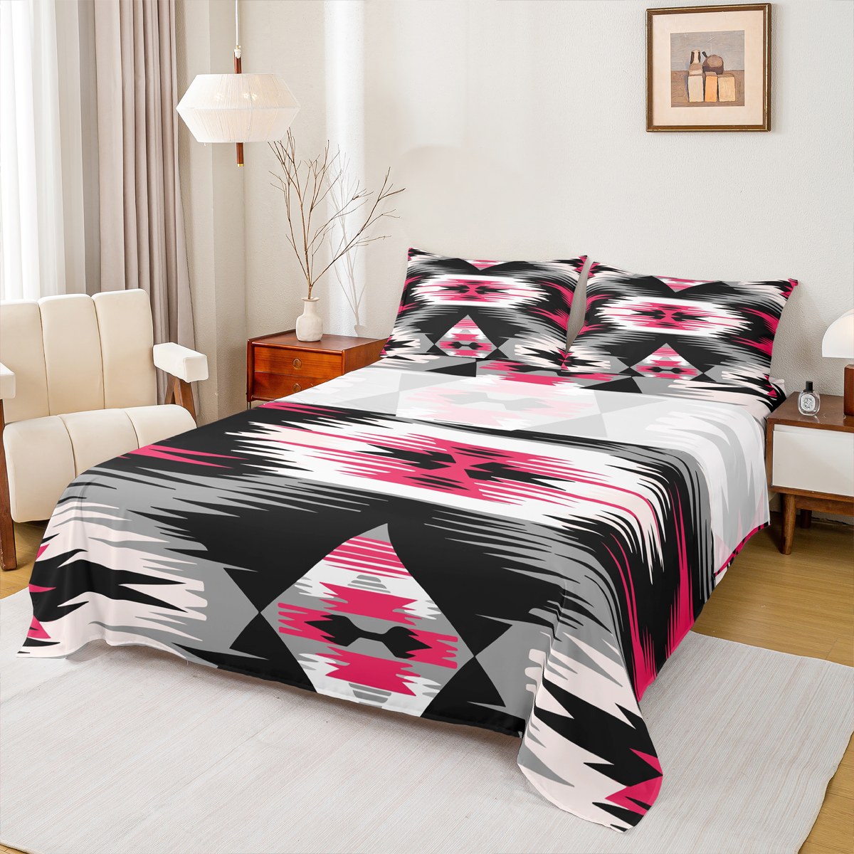 Castle Fairy Adults Boho Aztec Full Size Sheets,Hippie Tribal Geometric ...