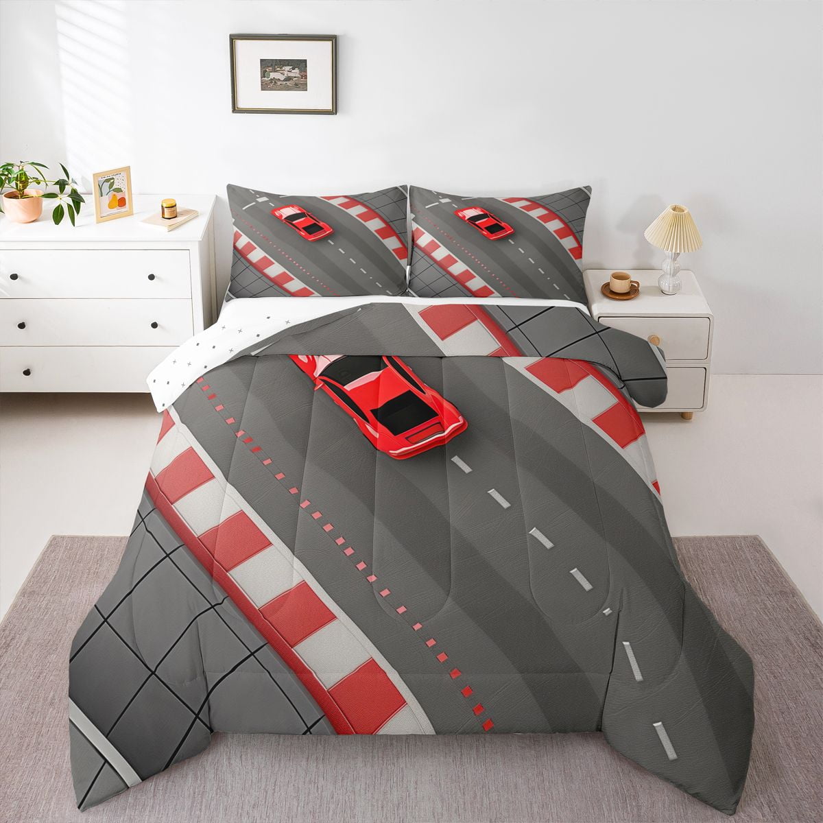 Castle Fairy Adults Boys Girls Sport Racing Car Full Size Comforter ...