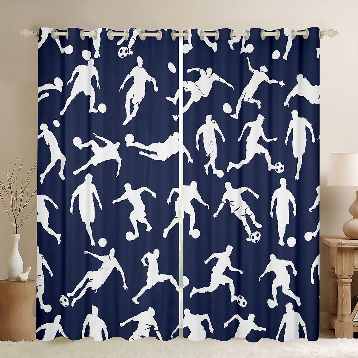 Castle Fairy Adults Female Men Soccer Print Black Out Curtains,Sport ...