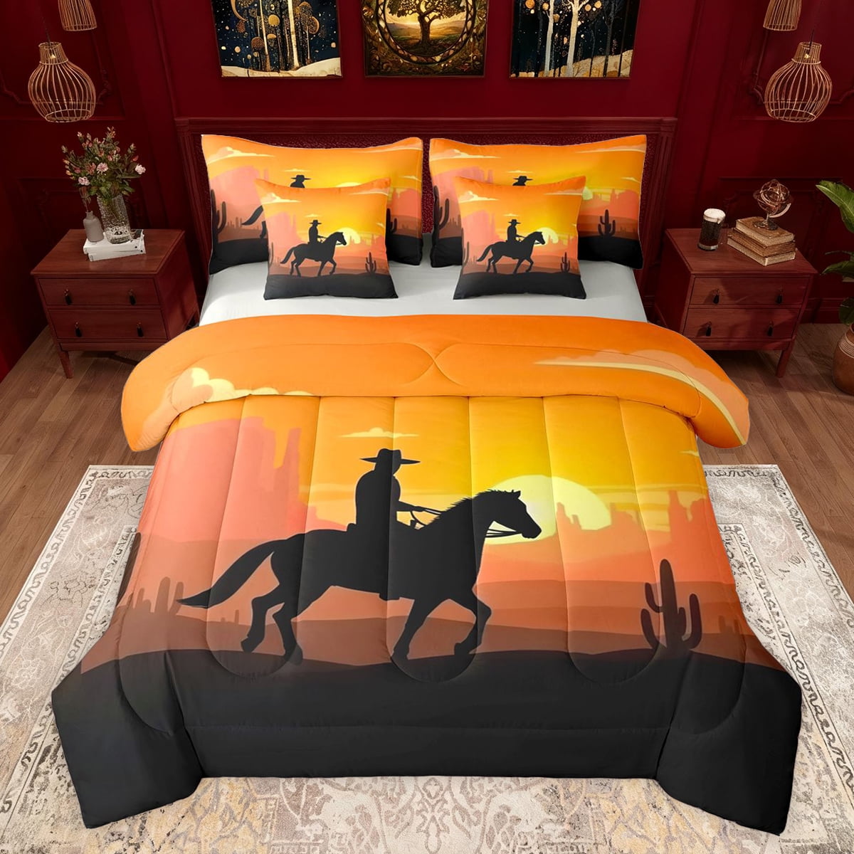 Castle Fairy Adults Female Men Southwestern Cowboy Bedding Comforter ...