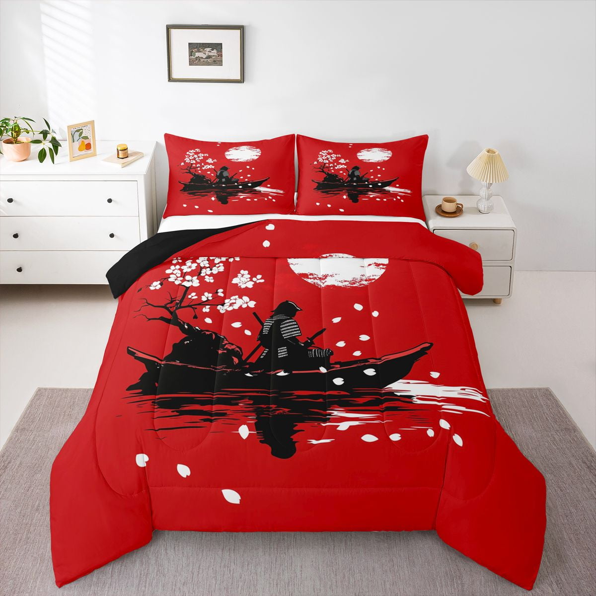 Castle Fairy Adults Oriental Samurai Full Size Comforter Sets,Cherry ...