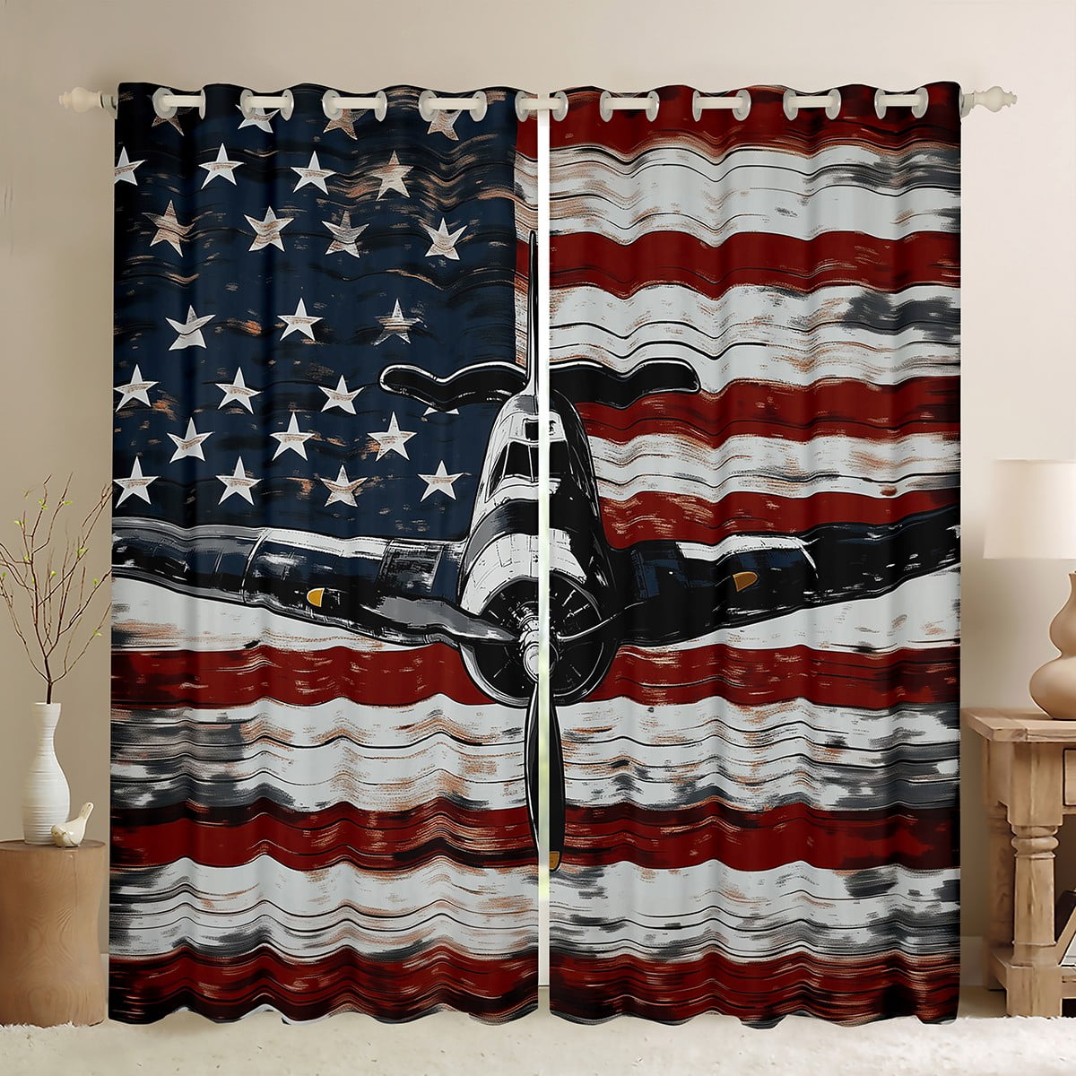 Castle Fairy Airplane Black Out Curtains,USA Flag Curtains Pack of 2 ...