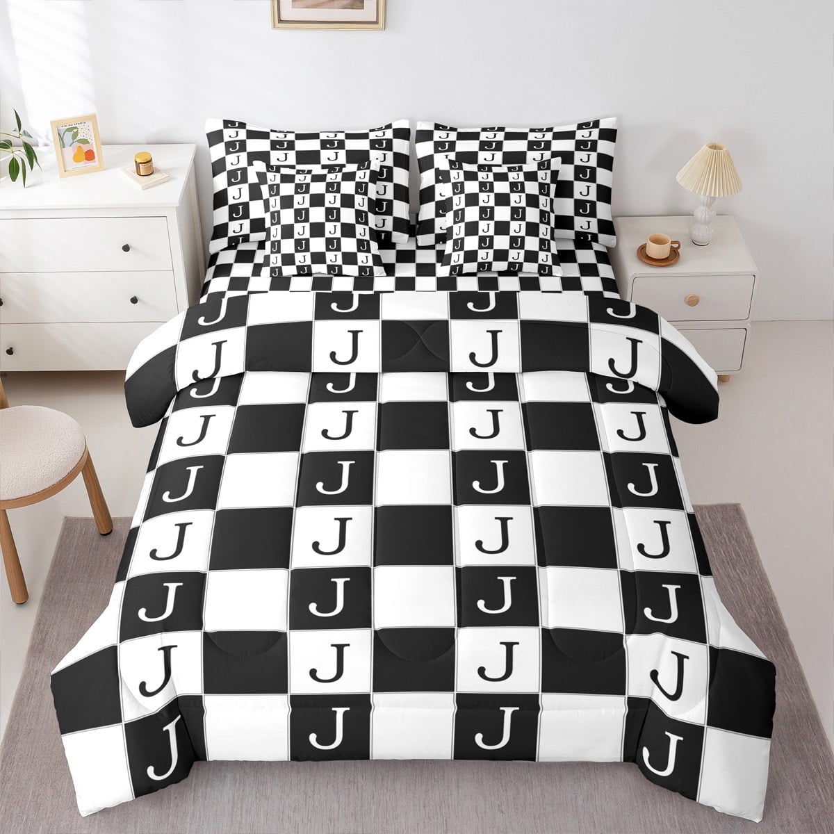 Castle Fairy Alphabet J 7 Pieces Bedding Comforter Set for Teens ...