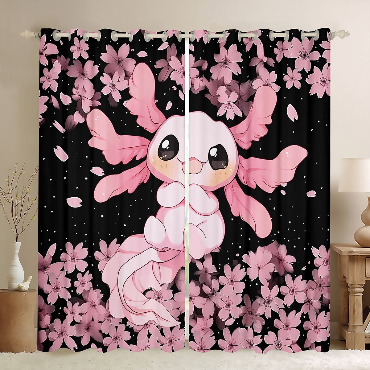 Castle Fairy Animal Axolotl Salamander Curtains Pack Of 2 (42X84 Each ...
