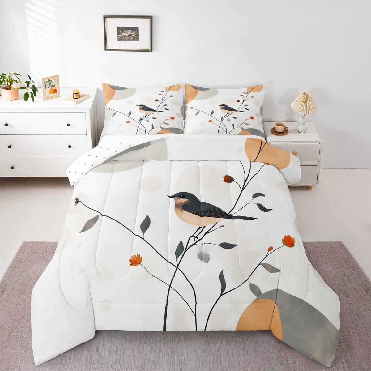 Castle Fairy Animal Bird 3-Piece Full Size Comforter Sets for Teens ...