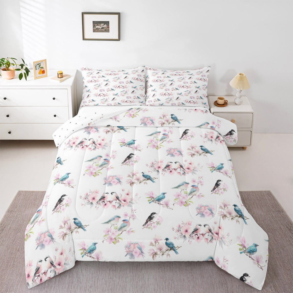 Castle Fairy Animal Bird 3-Piece Full Size Comforter Sets for Teens ...