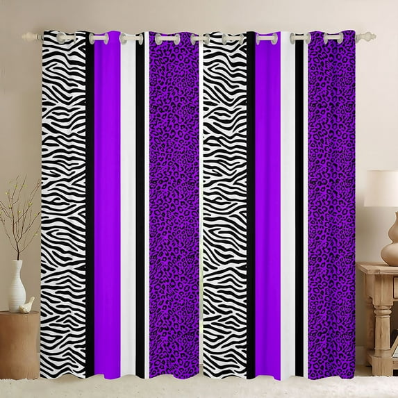 Castle Fairy Animal Black Out Curtains,Zebra Leopard Curtains Pack of 2 ...