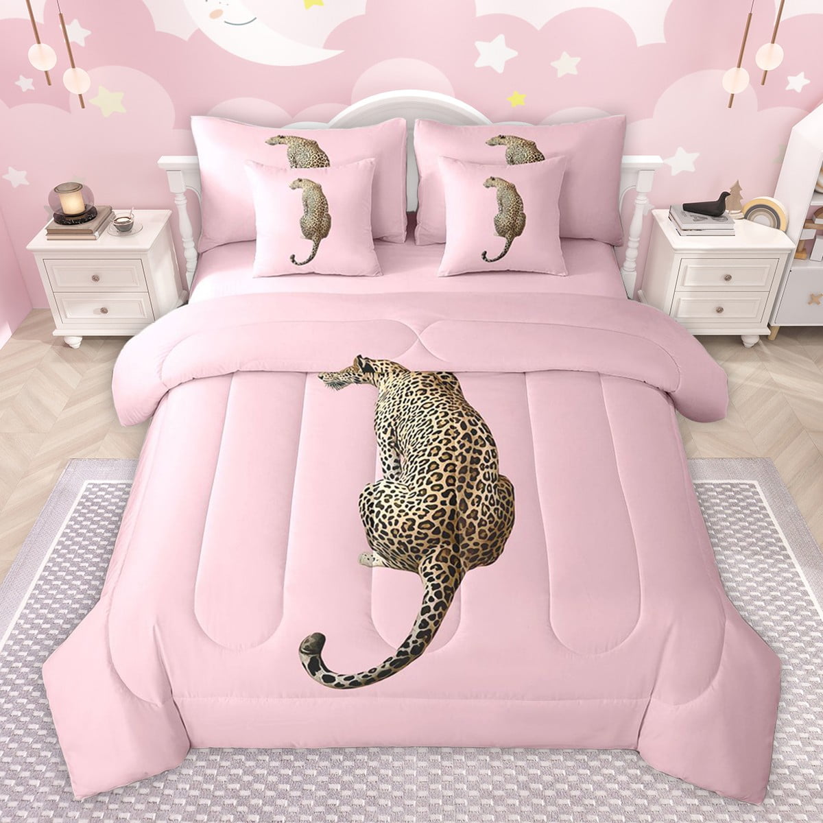 Castle Fairy Animal Cheetah Bedding Comforter Set 7 Pieces for Boys ...