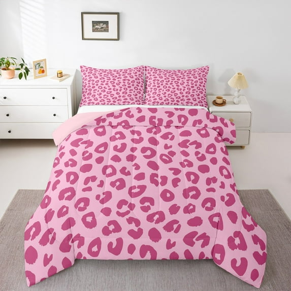 Castle Fairy Animal Cheetah Print 3-Piece Full Size Comforter Sets for ...