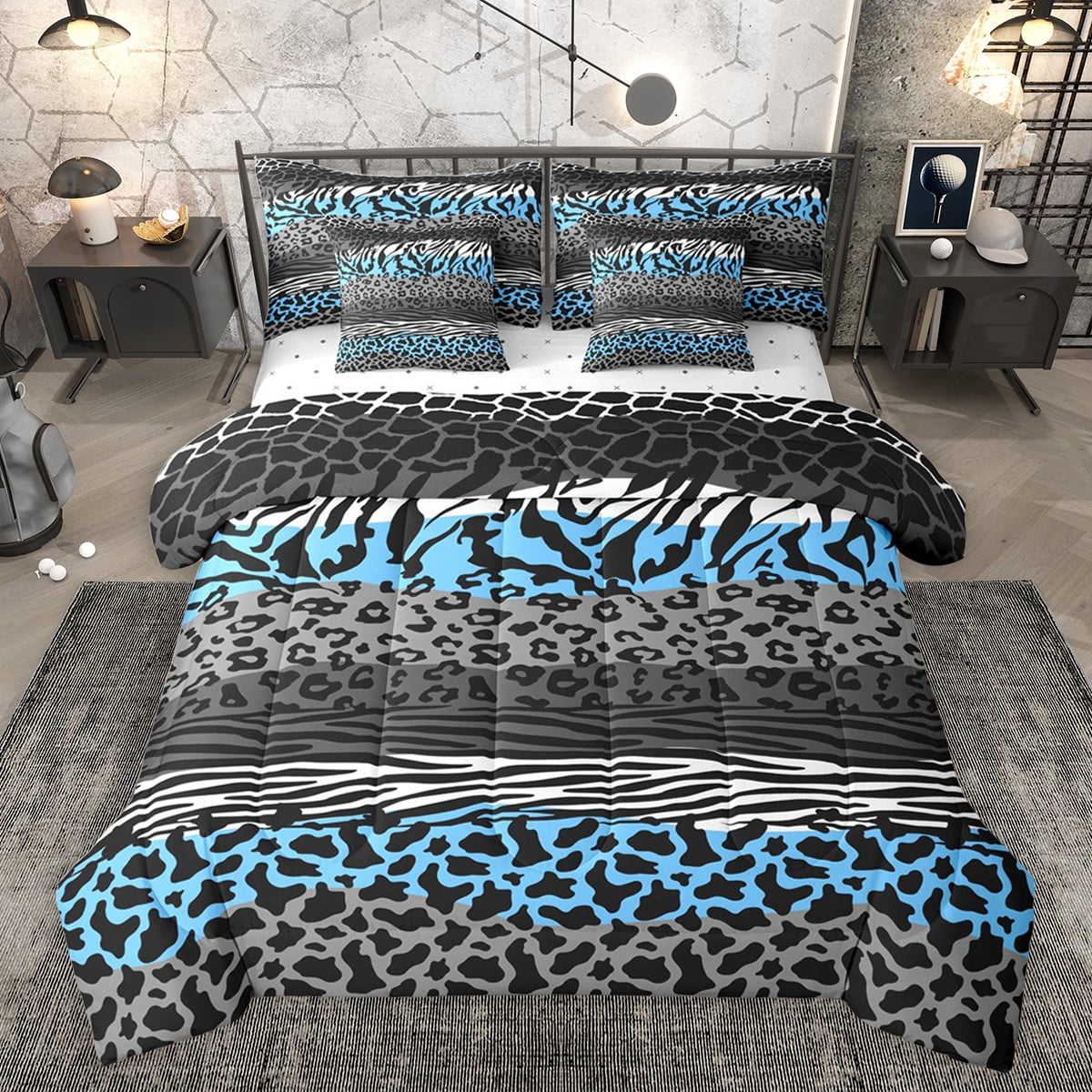 Castle Fairy Animal Cheetah Zebra Print Bedding Comforter Set 7pcs for ...
