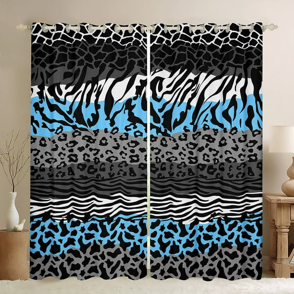 Castle Fairy Animal Cheetah Zebra Print Blackout Curtains Set of 2 (52x84 Each) for Female Men ...