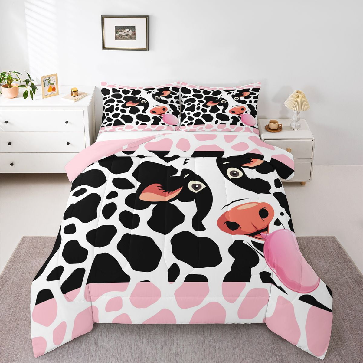 Castle Fairy Animal Cow Bedding Comforter Set 2pcs for Boys Girls ...