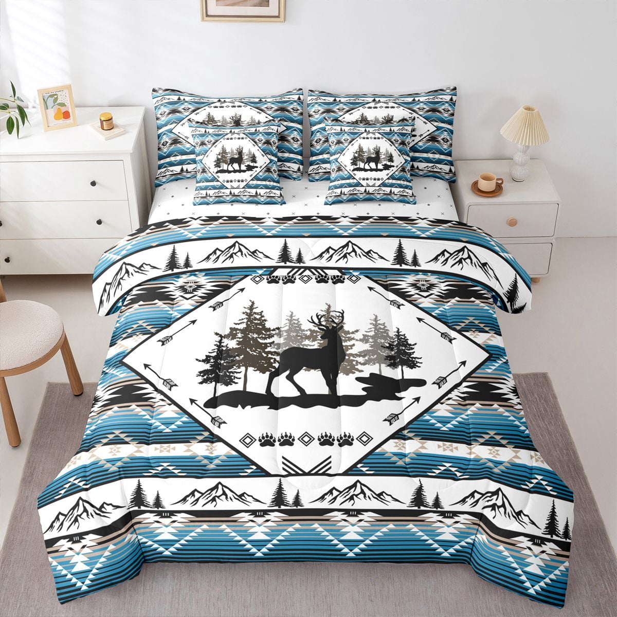 Castle Fairy Animal Deer Bedding Comforter Set 7 Pieces for Female Men ...