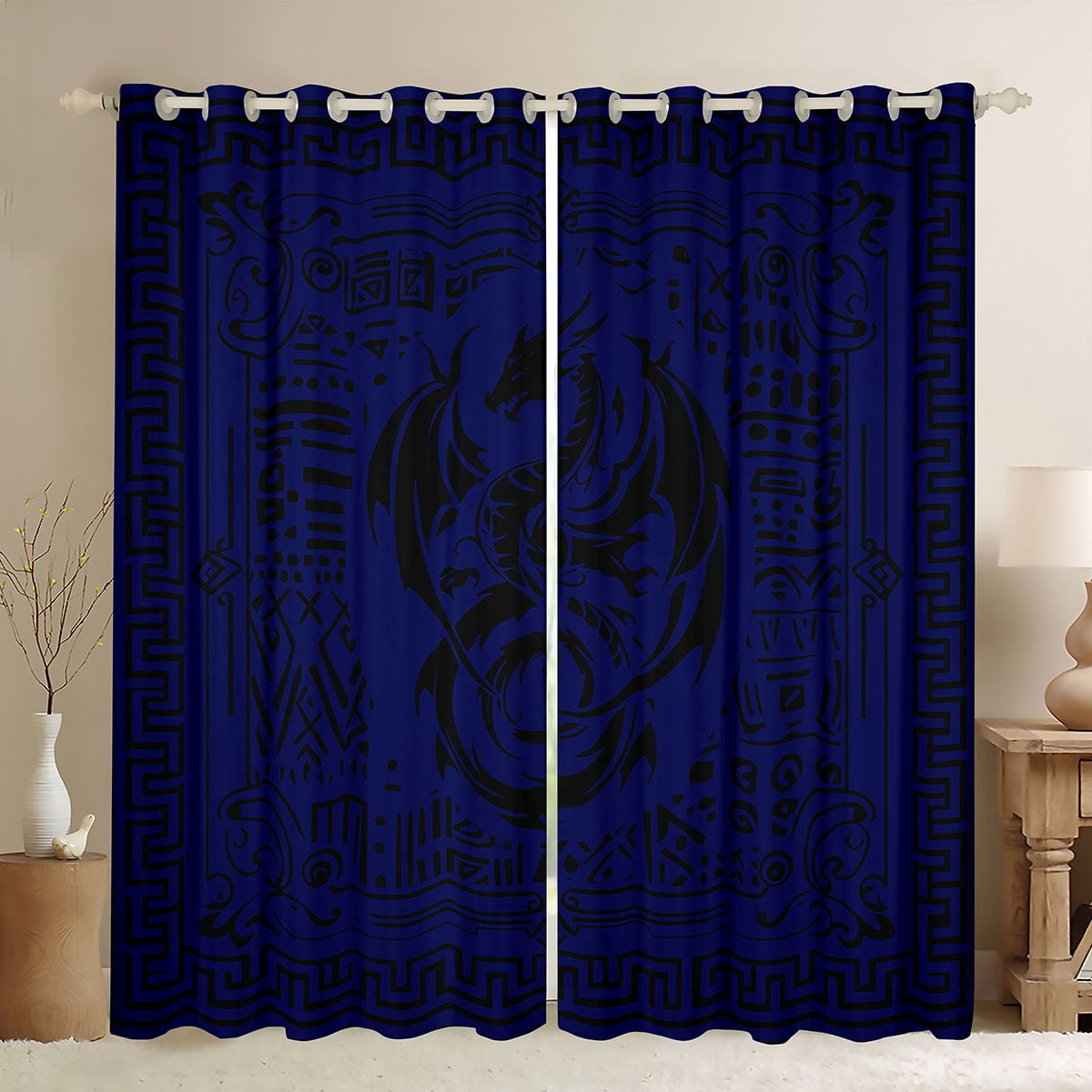 Castle Fairy Animal Dragon Blackout Curtains Set of 2 (52x84 Each ...