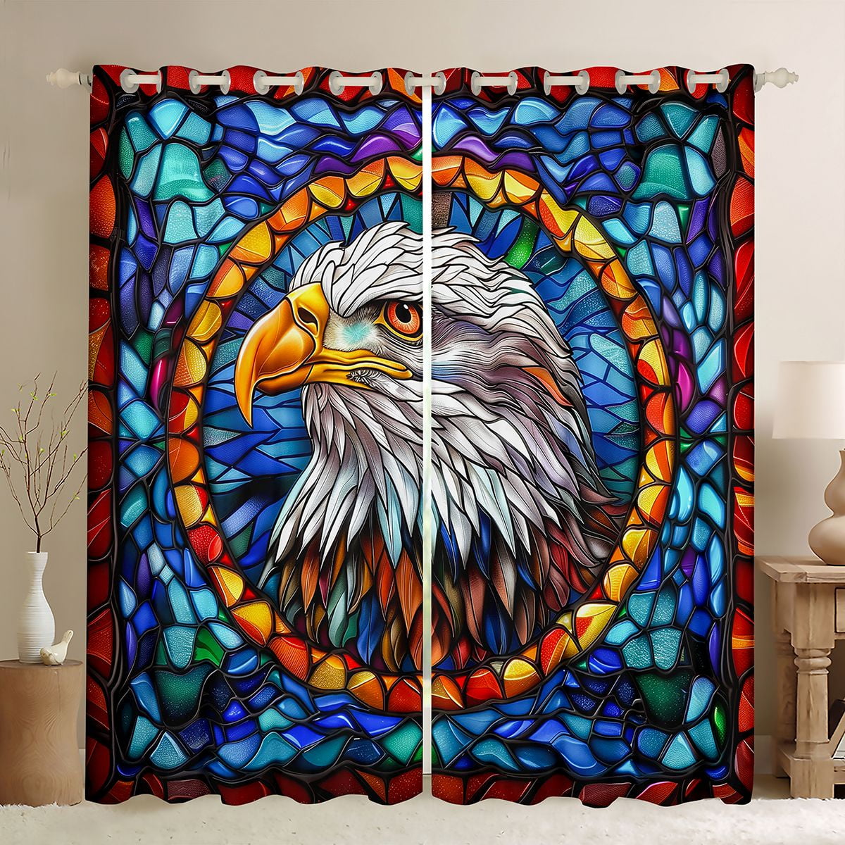 Castle Fairy Animal Eagle Blackout Curtains Set of 2 (52x84 Each) for ...