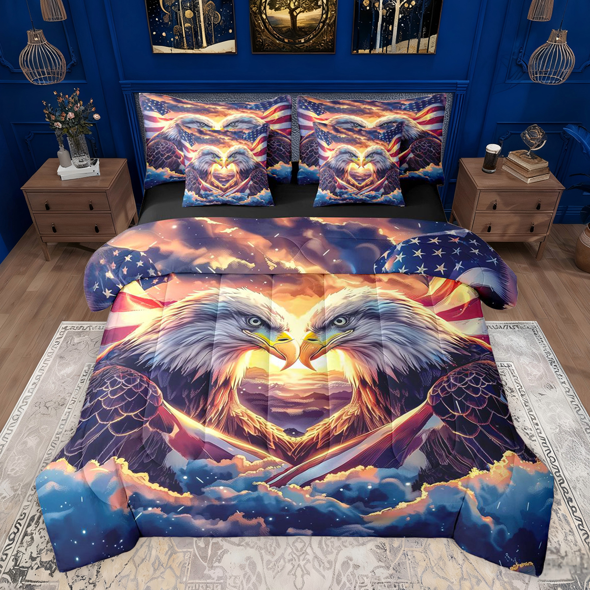 Castle Fairy Animal Eagles Bedding Comforter Set 7pcs for Adults Female ...