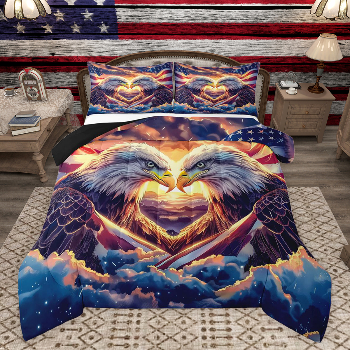 Castle Fairy Animal Eagles Full Size Comforter Sets 3-Piece for Adults ...