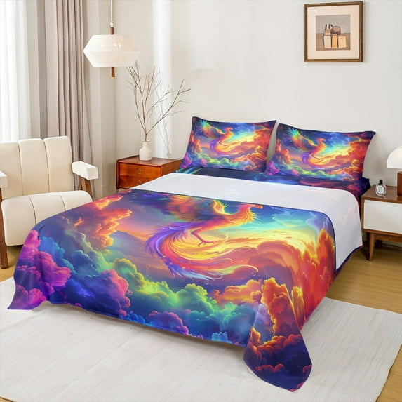 Castle Fairy Animal Phoenix Bed Sheets for Female Men,Chinese Mythology ...