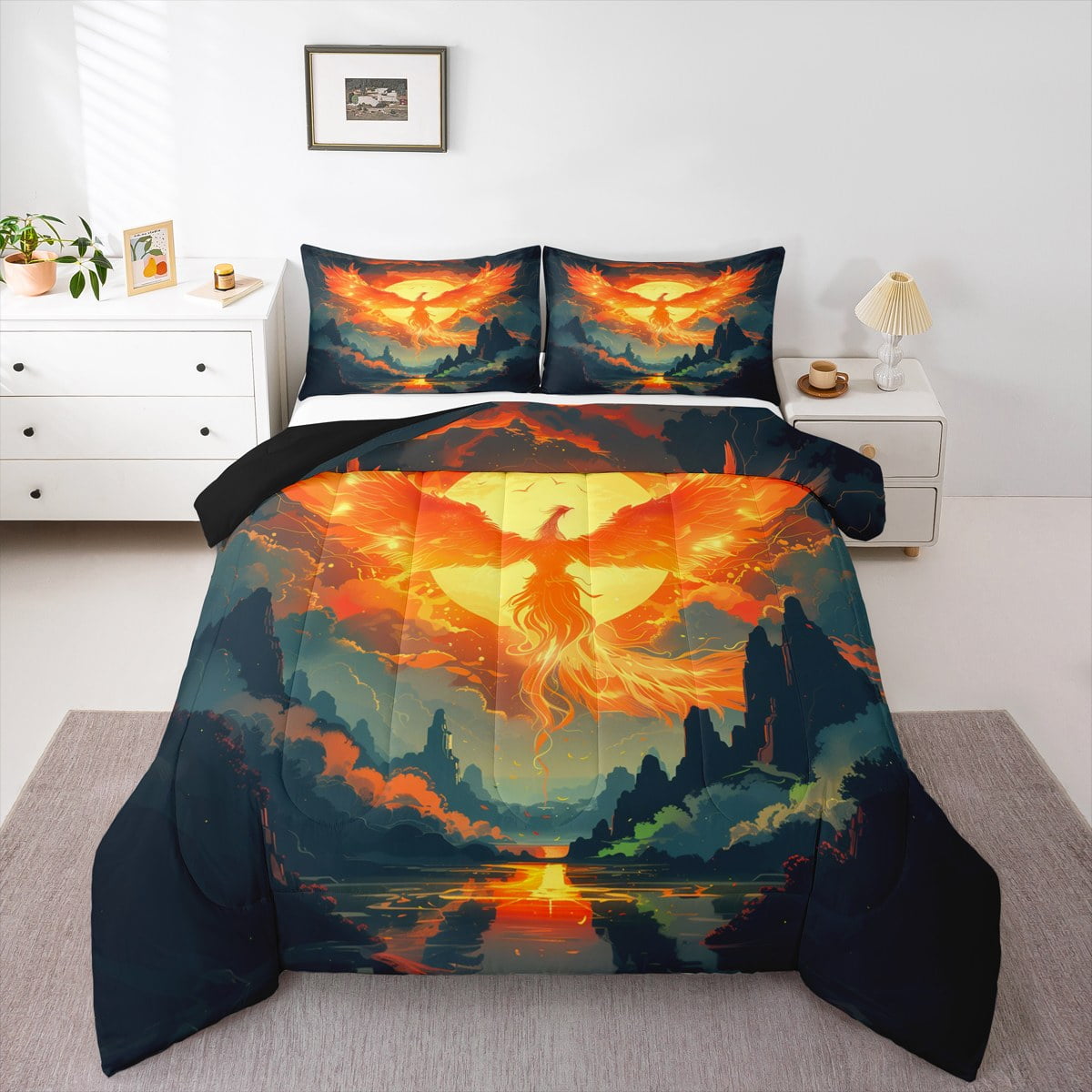 Castle Fairy Animal Phoenix Twin Comforter Sets,Chinese Mythology ...