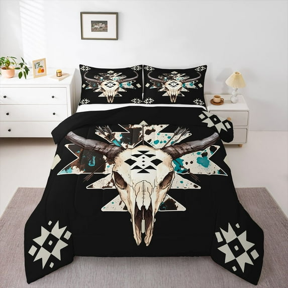 Castle Fairy Animal Print Aztec Full Size Comforter Sets,Western Bull ...
