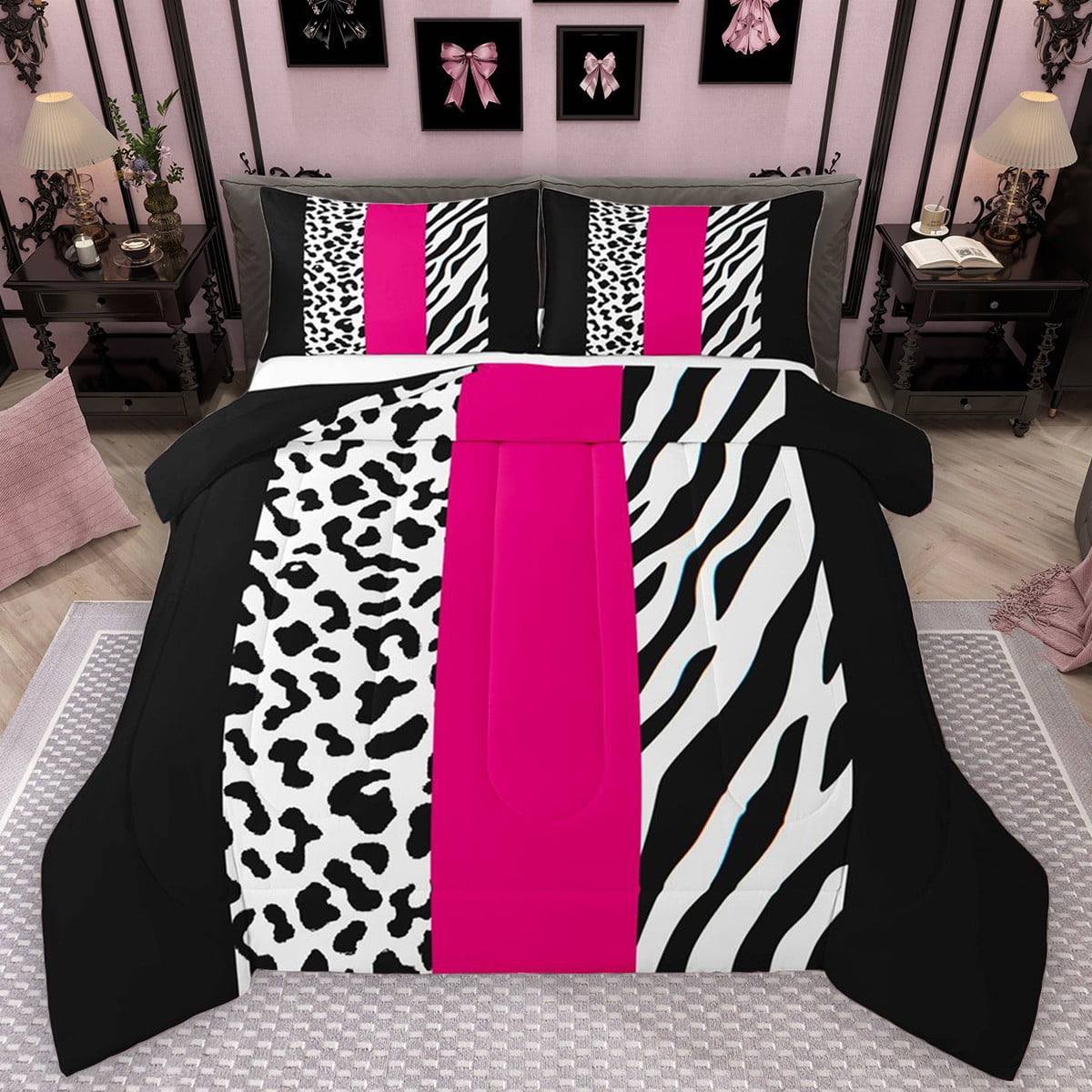 Castle Fairy Animal Print Full Size Comforter Sets 3-Piece for Kids ...