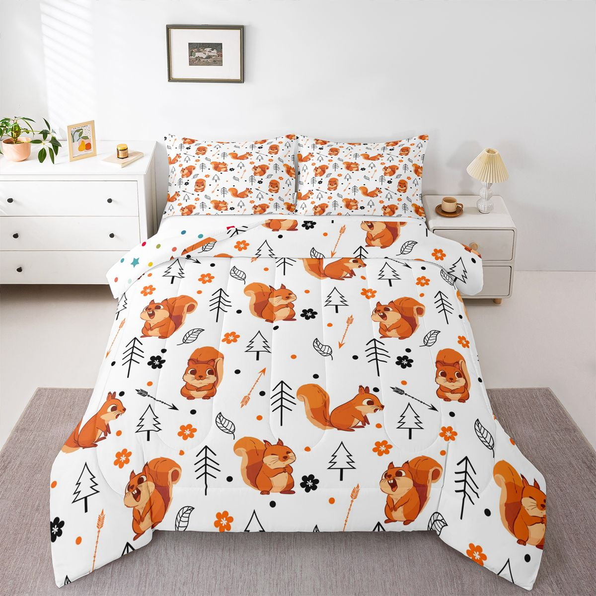 Castle Fairy Animal Squirrel Twin Comforter Sets,Cartoon Woodland ...