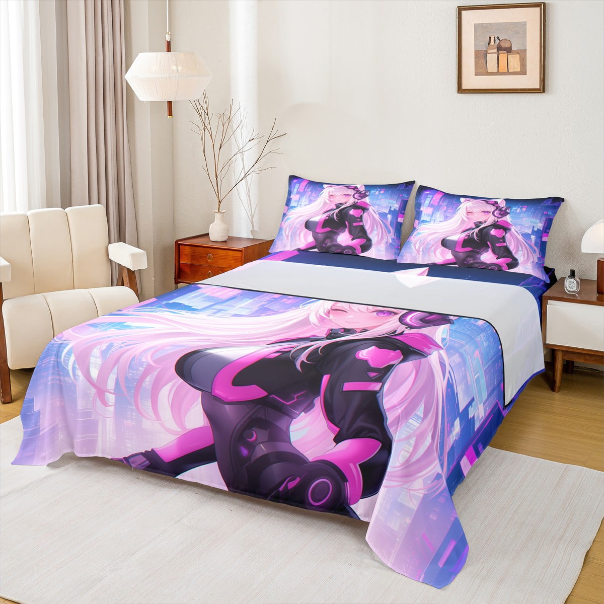 Castle Fairy Anime Girl 3pcs Twin Sheet Sets,Japanese Animation Twin ...