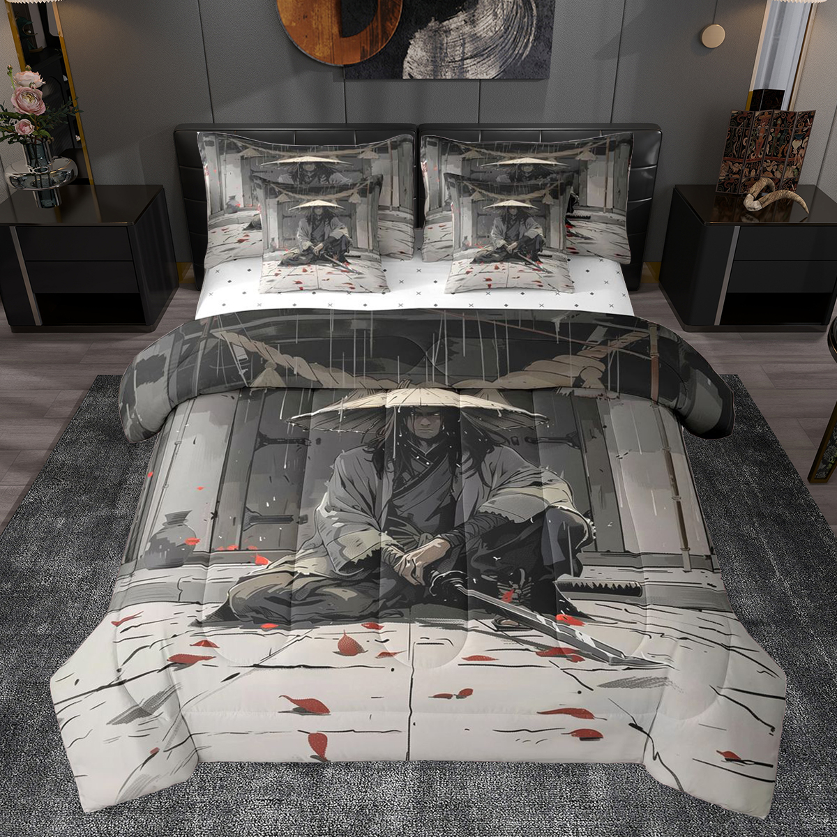Castle Fairy Anime Samurai Bedding Comforter Set 7pcs for Adults Female ...
