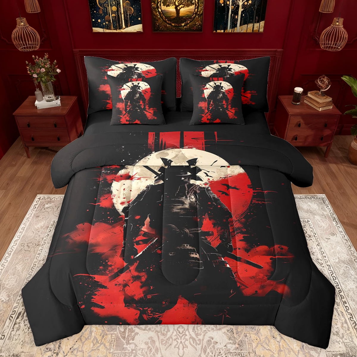 Castle Fairy Anime Samurai Bedding Comforter Set 7pcs for Adults Female ...