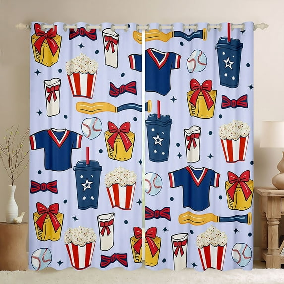 Castle Fairy Baseball Ball Game Curtains Pack of 2 (42x84 Each) for ...