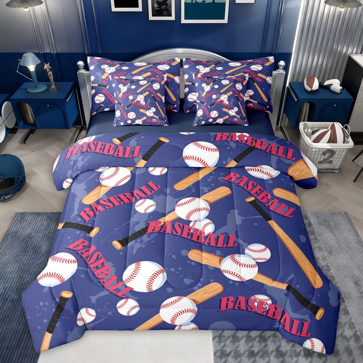 Castle Fairy Baseball Game Bedding Comforter Set for Kids Children ...