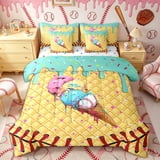 Castle Fairy Baseball Print King Bedding 7pcs, Sport Theme Ice Cream ...