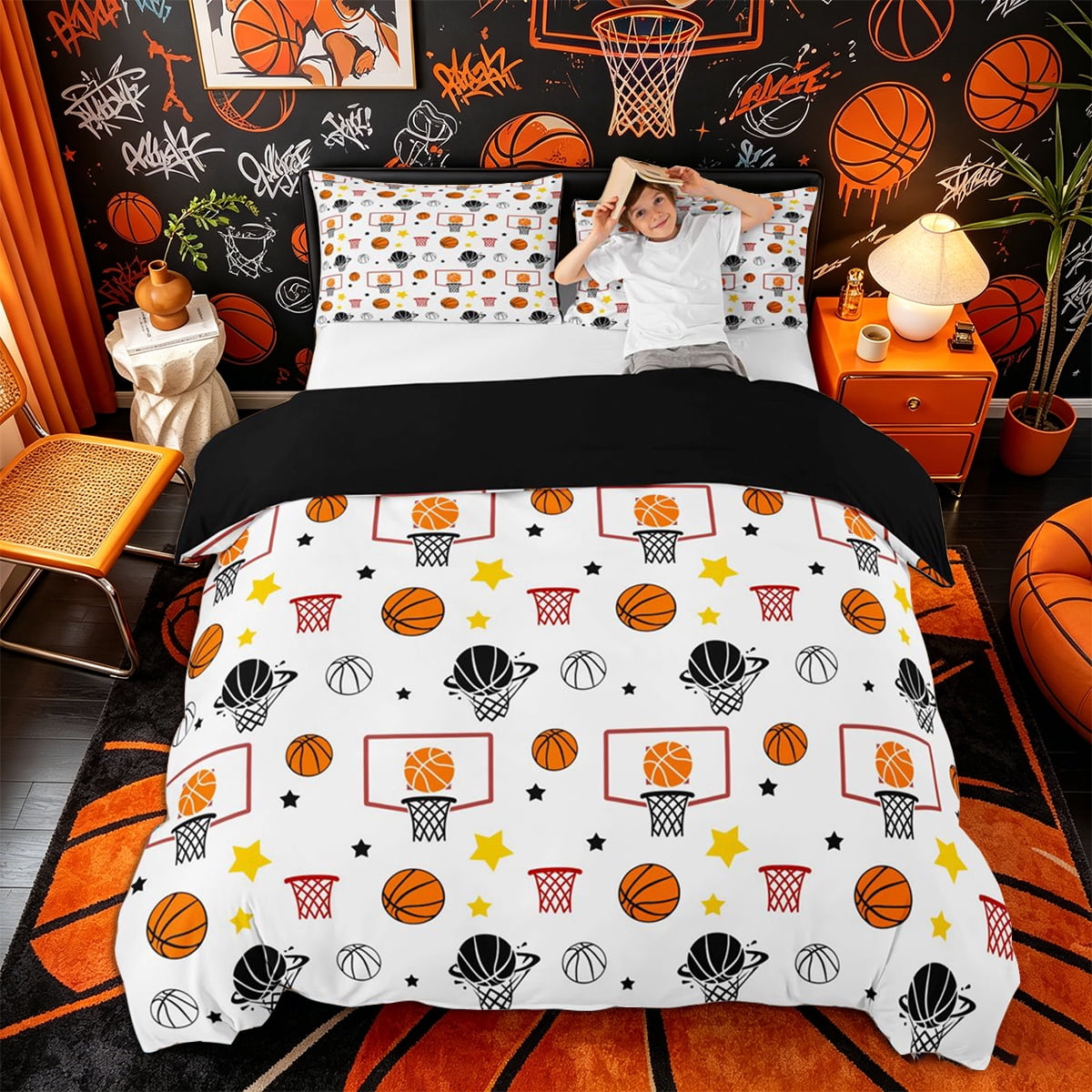 Castle Fairy Basketball Print Bedding, Sport Stars Print Duvet Cover ...